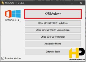 Tải Kmsauto 2024 kích hoạt windows và office đơn giản